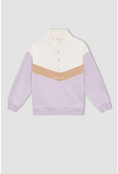 DeFacto Kız Çocuk Regular Fit Yarım Balıkçı Yaka Renk Bloklu İçi Yumuşak Tüylü Sweatshirt W2213A621WN DeFacto Kız Çocuk Regular Fit Yarım Balıkçı Yaka Renk Bloklu İçi Yumuşak Tüylü Sweatshirt W2213A621WN
