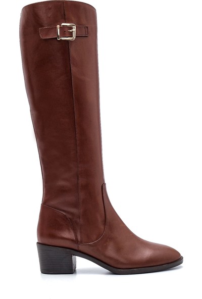 Kadın Deri Topuklu Çizme