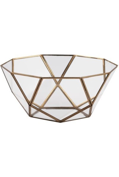 Roy King Altın Cam Kase (25 x 11 Cm)