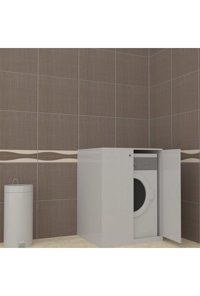BMdekor Çamaşır Makinesi Dolabı Poyraz Alt Beyaz BMdekor Çamaşır Makinesi Dolabı Poyraz Alt Beyaz