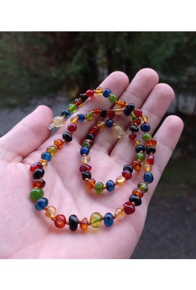 Aksesuarr Hane Hakiki Baltık Kehribar Bebek Diş Kolyesi