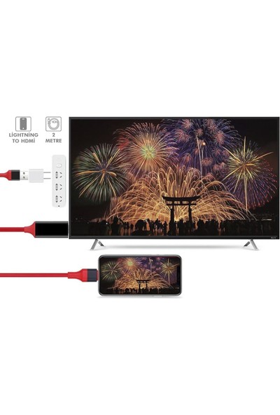 Loovox Telefondan Tv'ye Görüntü Aktarma Kablosu - Lightning To HDMI 2 M