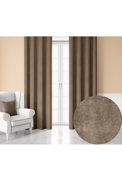 Demor Home Kadife Dokulu Ekstrafor Büzgülü Latte Rengi Yüksek Kalite Fon Perde Tek Kanat Demor Home Kadife Dokulu Ekstrafor Büzgülü Latte Rengi Yüksek Kalite Fon Perde Tek Kanat