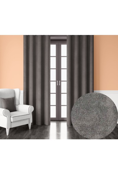 Demor Home Kadife Dokulu Ekstrafor Büzgülü Duman Grisi Yüksek Kalite Fon Perde Tek Kanat Demor Home Kadife Dokulu Ekstrafor Büzgülü Duman Grisi Yüksek Kalite Fon Perde Tek Kanat