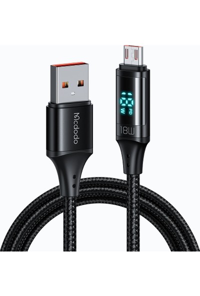 Mcdodo CA-1070 Qc4.0 Micro Hızlı Data-Şarj Kablosu 3A 1.2m - Siyah Mcdodo CA-1070 Qc4.0 Micro Hızlı Data-Şarj Kablosu 3A 1.2m - Siyah
