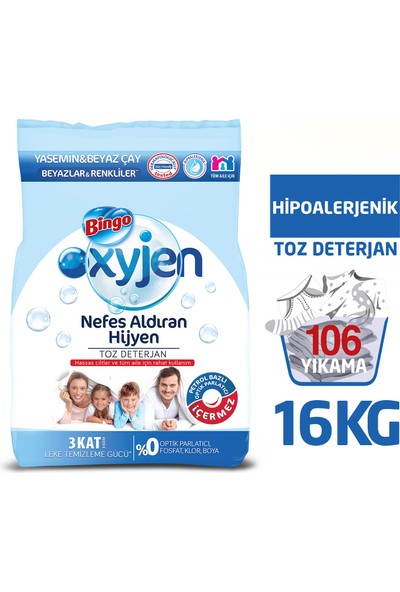 Bingo Matik Oxyjen Toz Çamaşır Deterjanı Yasemin&beyaz Çay 8 kg 2'li Bingo Matik Oxyjen Toz Çamaşır Deterjanı Yasemin&beyaz Çay 8 kg 2'li