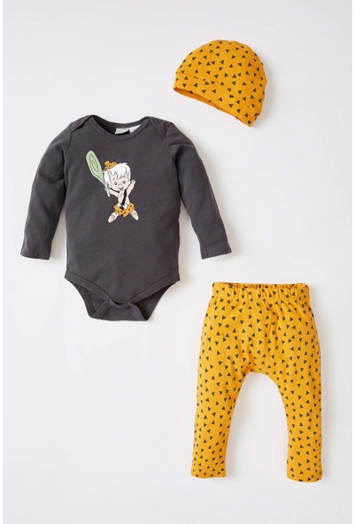 DeFacto Erkek Bebek Bam Bam Lisanslı Yeni Doğan Pamuklu 3'lü Takım W4535A222SP DeFacto Erkek Bebek Bam Bam Lisanslı Yeni Doğan Pamuklu 3'lü Takım W4535A222SP