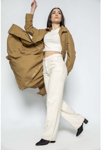 Mark Jovia Kapuşonlu Trençkot Taba