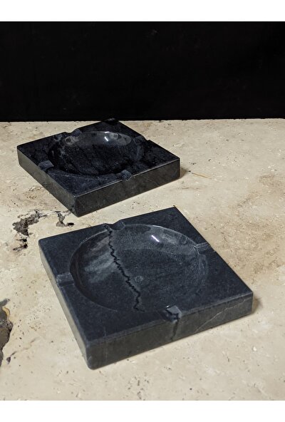 Pergamon Ikili Set Mermer Küllük Gerçek Mermer Koyu Gri Pergamon Ikili Set Mermer Küllük Gerçek Mermer Koyu Gri
