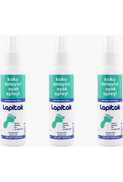 Lapitak 3 Adet Ilk Kullanımda Etkili Ayak Kokusu Giderici Sprey Lapitak 3 Adet Ilk Kullanımda Etkili Ayak Kokusu Giderici Sprey