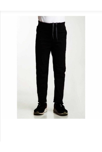 HMZ Çocuk Ribana Bel Siyah Kanvars Okul Pantolonu