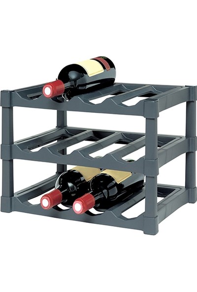 Gondol Plastik Dayanıklı 12'li Şarap Standı Rafı