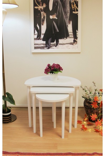 Antakya Mobilyası Tyche Zigon Sehpa 3 Lü Mdf Üst Tabla - Ağaç Malzeme Ayak Antakya Mobilyası Tyche Zigon Sehpa 3 Lü Mdf Üst Tabla - Ağaç Malzeme Ayak