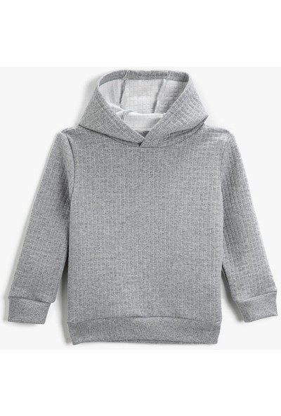 Koton Basic Kapşonlu Sweatshirt Uzun Kollu