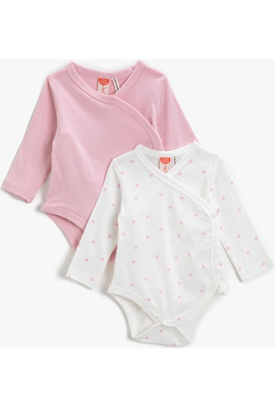 Koton 2'li Uzun Kollu Çıtçıtlı Zıbın Seti Pamuklu