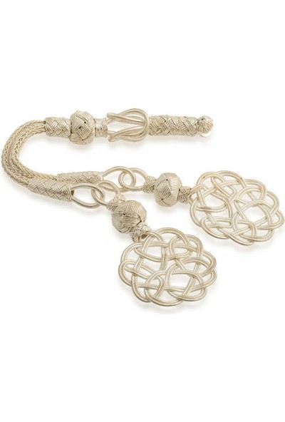 Gumush Gümüş Trabzon Örmesi Çift Başlı Kazaz Tesbih Püskülü