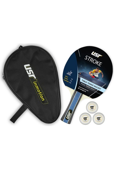 USR Stroke-RC Masa Tenisi Raket + 3 Top + Kılıf Set USR Stroke-RC Masa Tenisi Raket + 3 Top + Kılıf Set