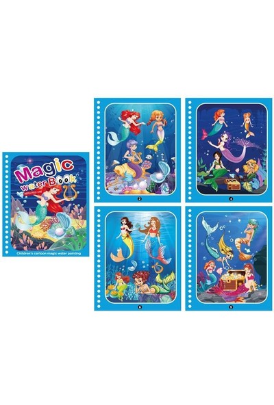 Water Painting - Sihirli Özel Sulu Kalem ile Boyama Kitabı Deniz Kızları Water Painting - Sihirli Özel Sulu Kalem ile Boyama Kitabı Deniz Kızları