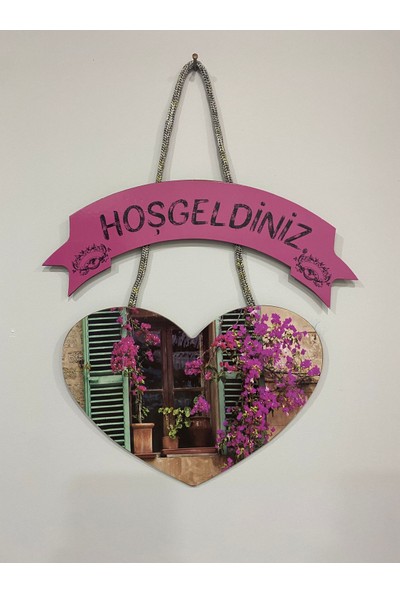 AtaStore Tudor Ahşap Begonvil Kapı Süsü, Evlerinize, Hediye Ettiklerinize Sağlık, Mutluluk, Bol Bereketler Getirmesi Dileği ile .....