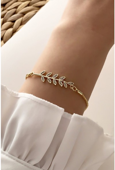 ÇLK Accessories Asansörlü Bileklik Taşlı Yaprak Model TRBILEK7808 B34003 ÇLK Accessories Asansörlü Bileklik Taşlı Yaprak Model TRBILEK7808 B34003