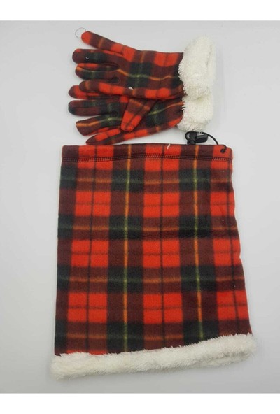 BellaVino Kadın Polar-Peluş Eldiven-Boyunluk 2li Takım VHD097