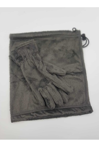 BellaVino Kadın Polar-Peluş Eldiven-Boyunluk 2li Takım VHD097