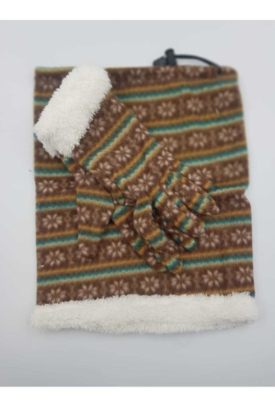 BellaVino Kadın Polar-Peluş Eldiven-Boyunluk 2li Takım VHD097