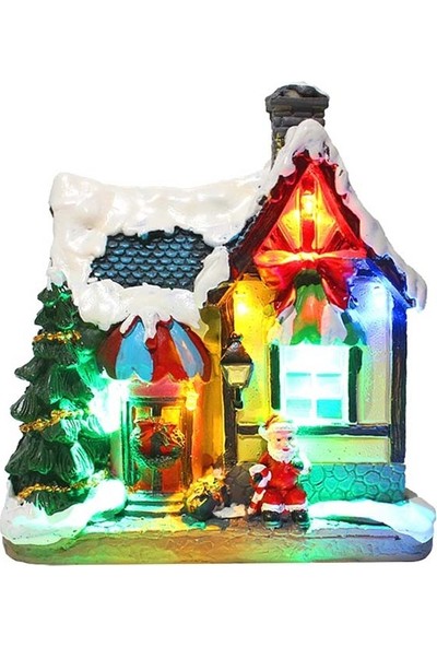 Kaneed Noel LED Aydınlık Ev Sarı Ağaç Ile Yaşlı Adam Oturdu