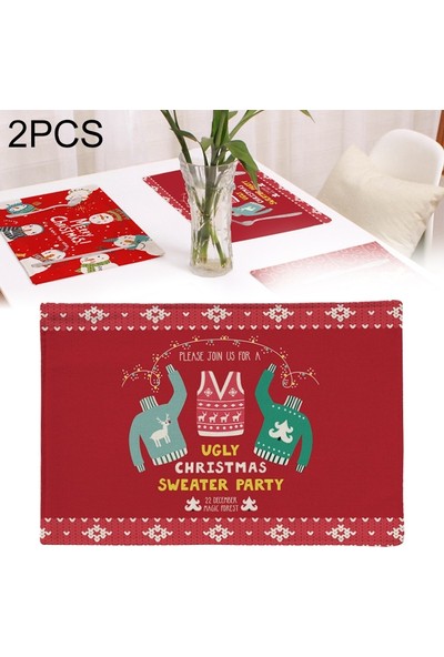 Kaneed 2 Adet Keten Masa Coaster, Şartname: Çift Katmanlı Kazak Kaneed 2 Adet Keten Masa Coaster, Şartname: Çift Katmanlı Kazak