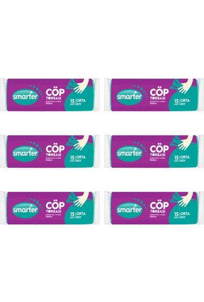 SMARTER 6 LI ORTA BOY ÇÖP TORBASI 55x60cm ( Çöp Poşeti )