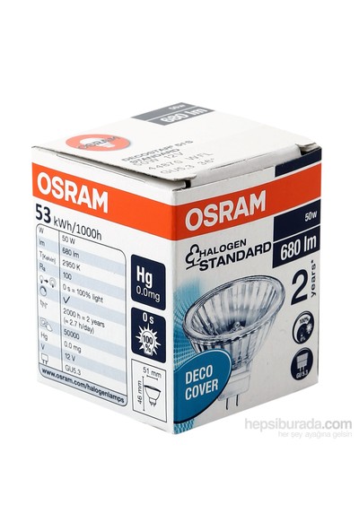 Osram Decostar Halojen Ampul 51 12V-50W 36° KAPALI
