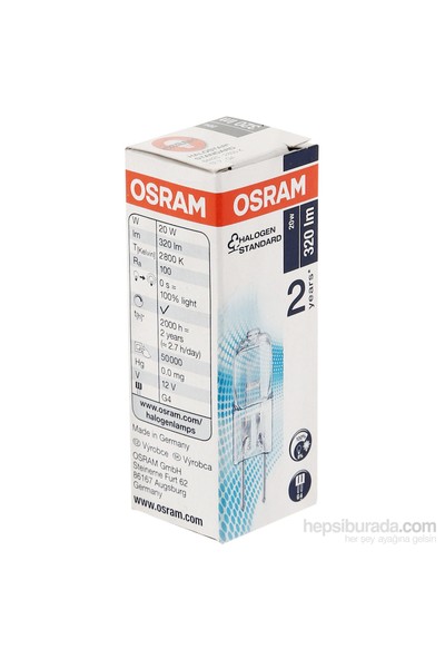 Osram Halostar Halojen Ampul 12/20 İğne Bacak Osram Halostar Halojen Ampul 12/20 İğne Bacak