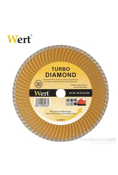 Wert 2712-115 Turbo Kanallı Elmas Testere (115Mm) Wert 2712-115 Turbo Kanallı Elmas Testere (115Mm)