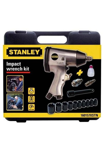 Stanley Havalı Somun Sıkma Seti 1/2 (15 Parça)