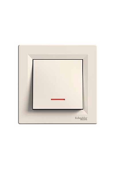 Schneider Electric Asfora Isıklı Anahtar Krem Çerçeveli Schneider Electric Asfora Isıklı Anahtar Krem Çerçeveli