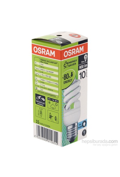 Osram Enerji Tasarruflu Spiral Ampul 15W-865 E27 Osram Enerji Tasarruflu Spiral Ampul 15W-865 E27