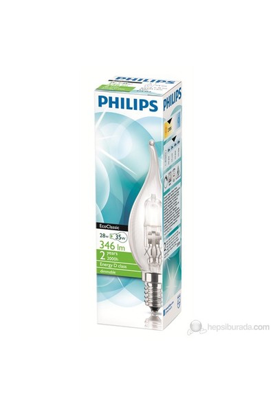 Philips Ekoklasik 28W E14 Bxs35 Cl - Sarı Işık
