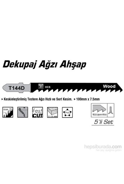 SGS HCS Tip T144D AHŞAP İçin Dekupaj Ağzı Testere 100 mm x 7,5 mm 010147 SGS HCS Tip T144D AHŞAP İçin Dekupaj Ağzı Testere 100 mm x 7,5 mm 010147