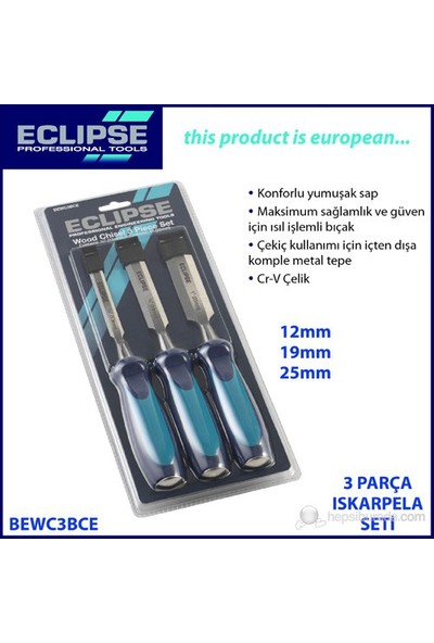 Eclipse Iskarpela Seti 13-19-25Mm (3 Parça) Eclipse Iskarpela Seti 13-19-25Mm (3 Parça)