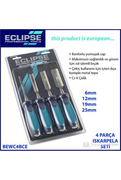 Eclipse Iskarpela Seti 6-13-19-25Mm (4 Parça) Eclipse Iskarpela Seti 6-13-19-25Mm (4 Parça)