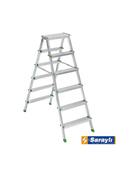 Saraylı Alüminyum Merdiven Çift Taraflı 6+6 Saraylı Alüminyum Merdiven Çift Taraflı 6+6