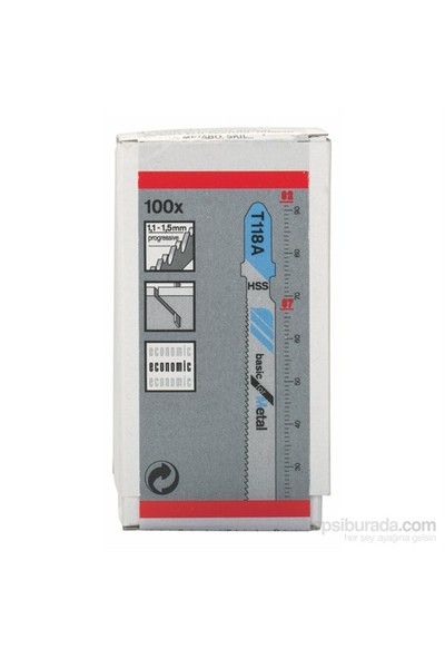 Bosch T 118 A Metalde Normal Kesim İçin 5'li Dekupaj Testere Bıçağı Bosch T 118 A Metalde Normal Kesim İçin 5'li Dekupaj Testere Bıçağı