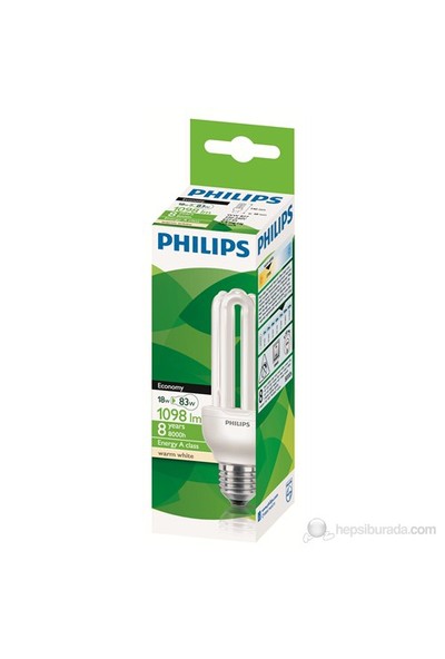 Philips Small Economy 18W Ww E27 - Sarı Işık