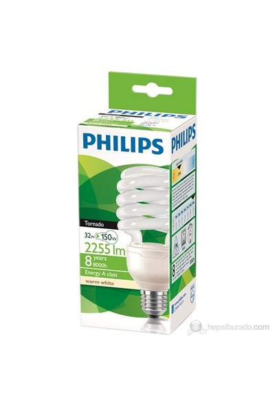 Philips Tornado 32W Ww E27 - Sarı Işık Philips Tornado 32W Ww E27 - Sarı Işık