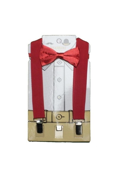 Nekibuki Askı 704 Papyonlu Kırmızı Nekibuki Askı 704 Papyonlu Kırmızı