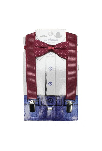 Nekibuki Askı 725 Papyonlu Bordo Nekibuki Askı 725 Papyonlu Bordo