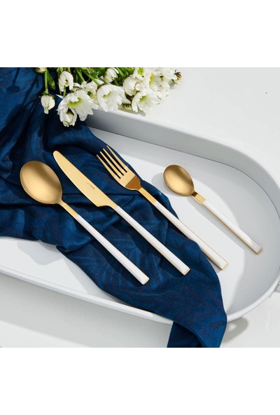 Neva N3091 Sweet Lilyum Gold 24 Parça Çatal Kaşık Bıçak Seti Neva N3091 Sweet Lilyum Gold 24 Parça Çatal Kaşık Bıçak Seti