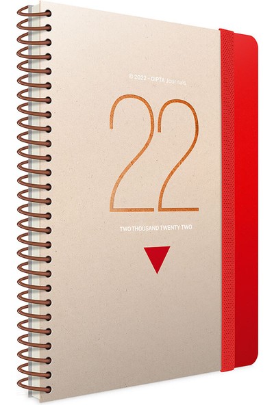 Gıpta 2022 Flow Spiralli Kırmızı Sert Kapak Lastikli 17 x 24 cm Günlük Ajanda Gıpta 2022 Flow Spiralli Kırmızı Sert Kapak Lastikli 17 x 24 cm Günlük Ajanda