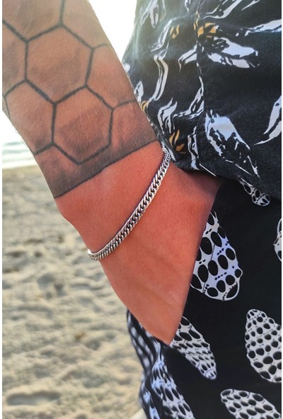 The Collection Unisex Gümüş Çelik Bileklik