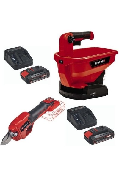 Einhell Ge-Ls 18 Dal Budama Makası Ge-Us 18 Akülü Gübre Tohum Tuz Serpme 2x2.5 Ah Starter Akülü Set